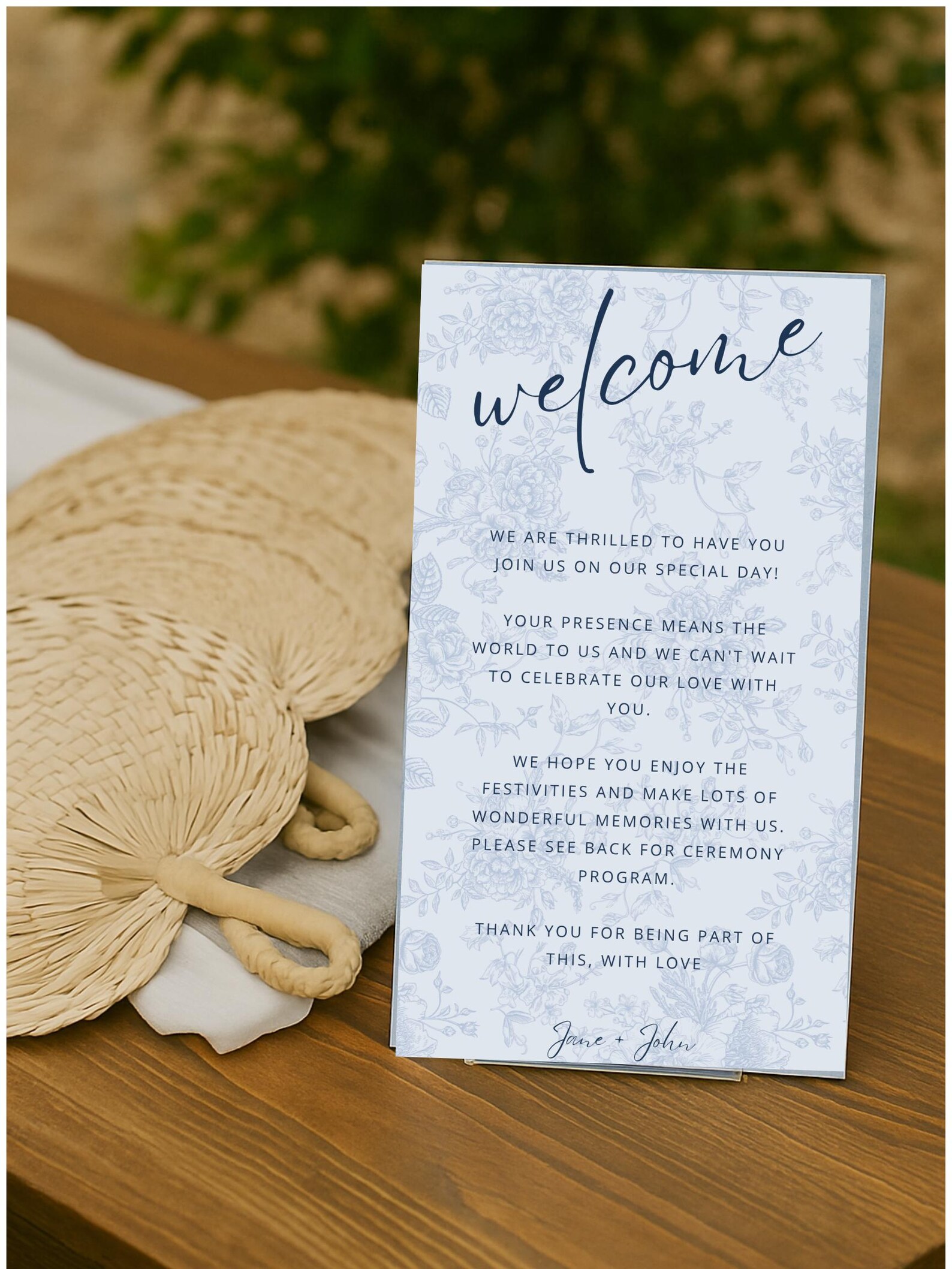 Editable Wedding Program & Welcome Sign | Canva Template | Modern ...