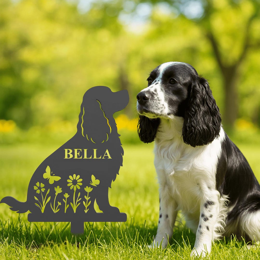 New Custom Cocker Spaniel Memorial Plaque – Personalized Metal Garden ...