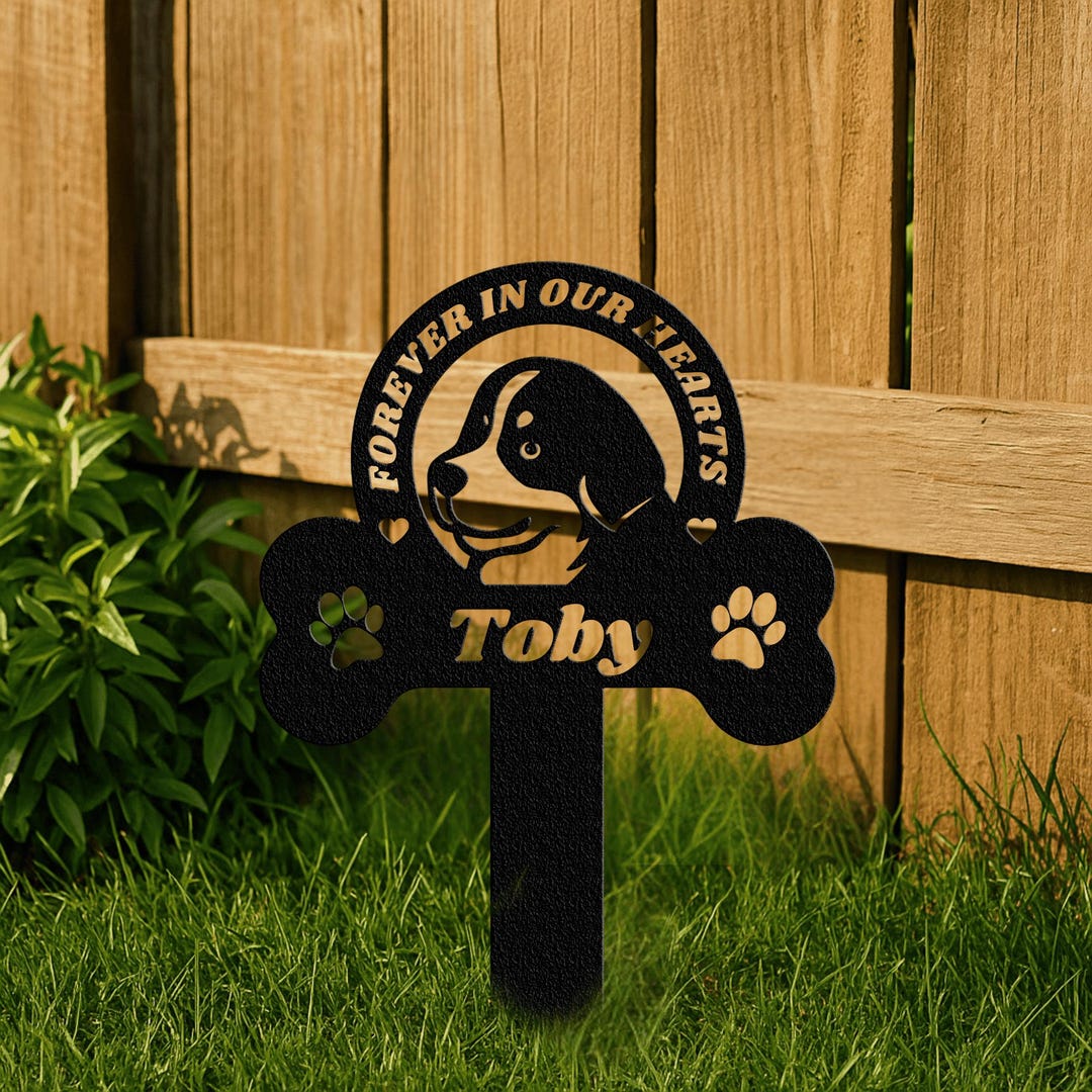 Custom Pet Memorial Stake for Dogs – Personalized Metal Grave Marker ...