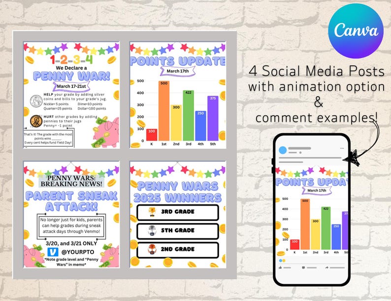 Penny Wars Fundraiser Bundle | School PTO PTA Fundraising Kit ...