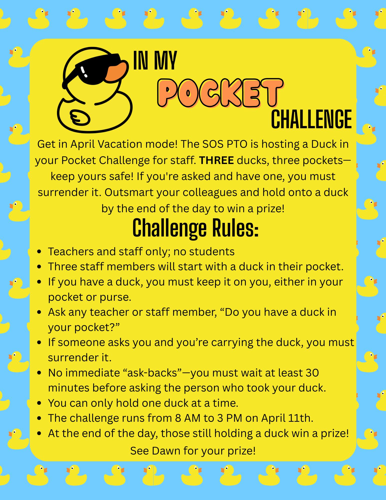 Duck in Pocket School Staff Game Bundle | Teacher Appreciation | PTA ...