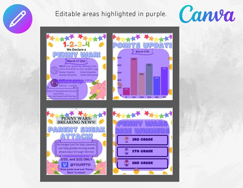 Penny Wars Fundraiser Bundle | School PTO PTA Fundraising Kit ...