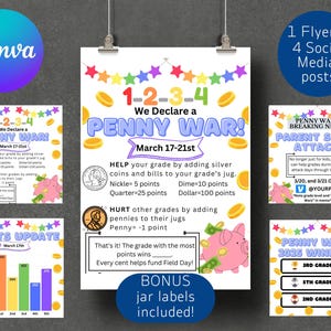 Penny Wars Fundraiser Template Bundle - Etsy