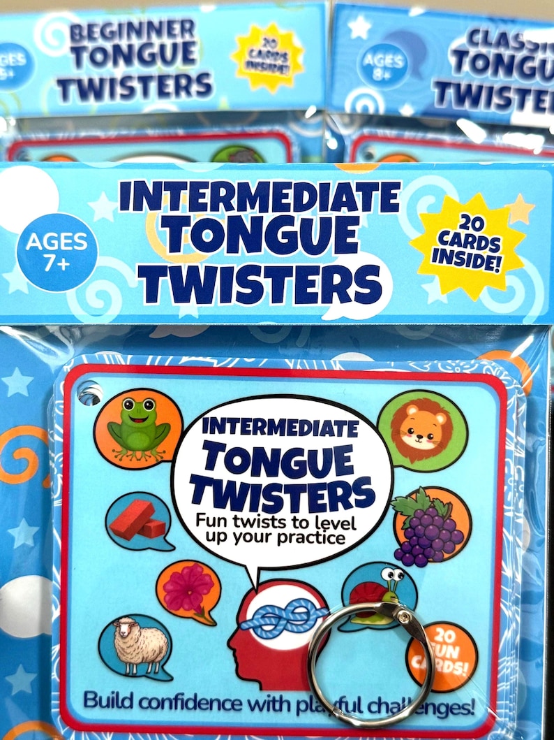 Intermediate Educational Tongue Twister Flashcards for Kids and Adults ...