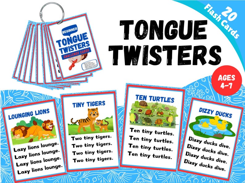 Tongue Twister Card Game - Etsy