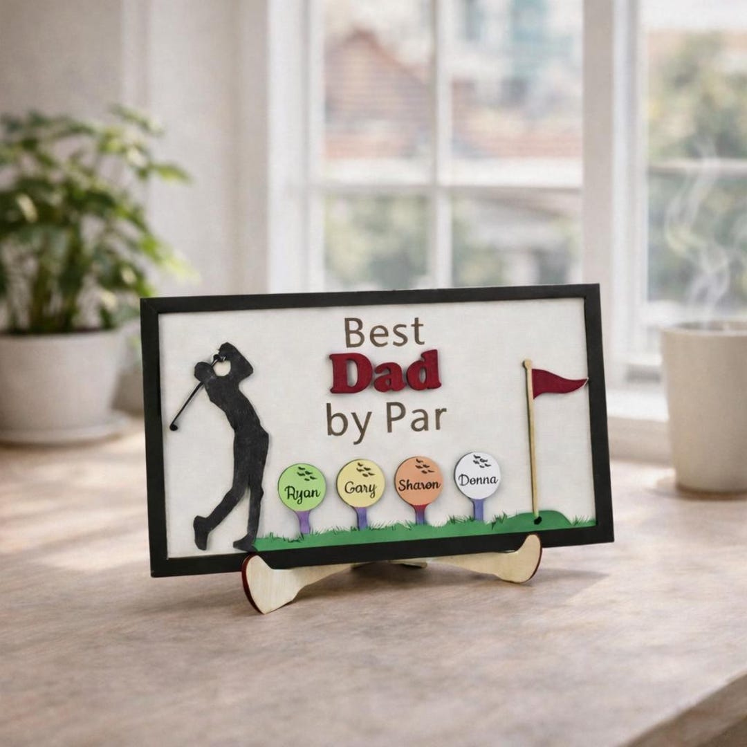 Personalized Golf Dad Wooden Sign, Daddy by Par, Father's Day Gift - Etsy