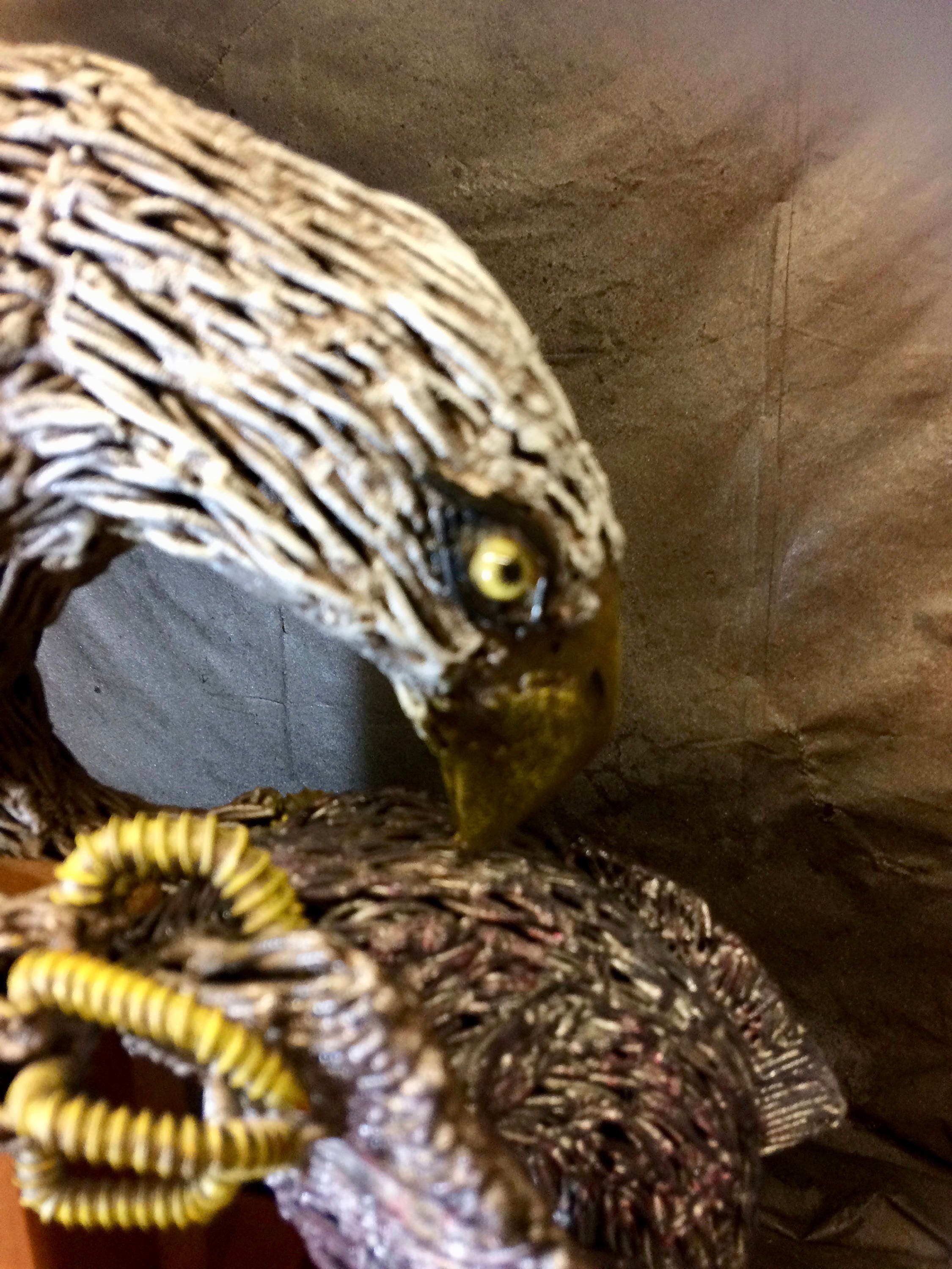 Metal Wire Sculpture of Bald Eagle Catching Fish - Etsy