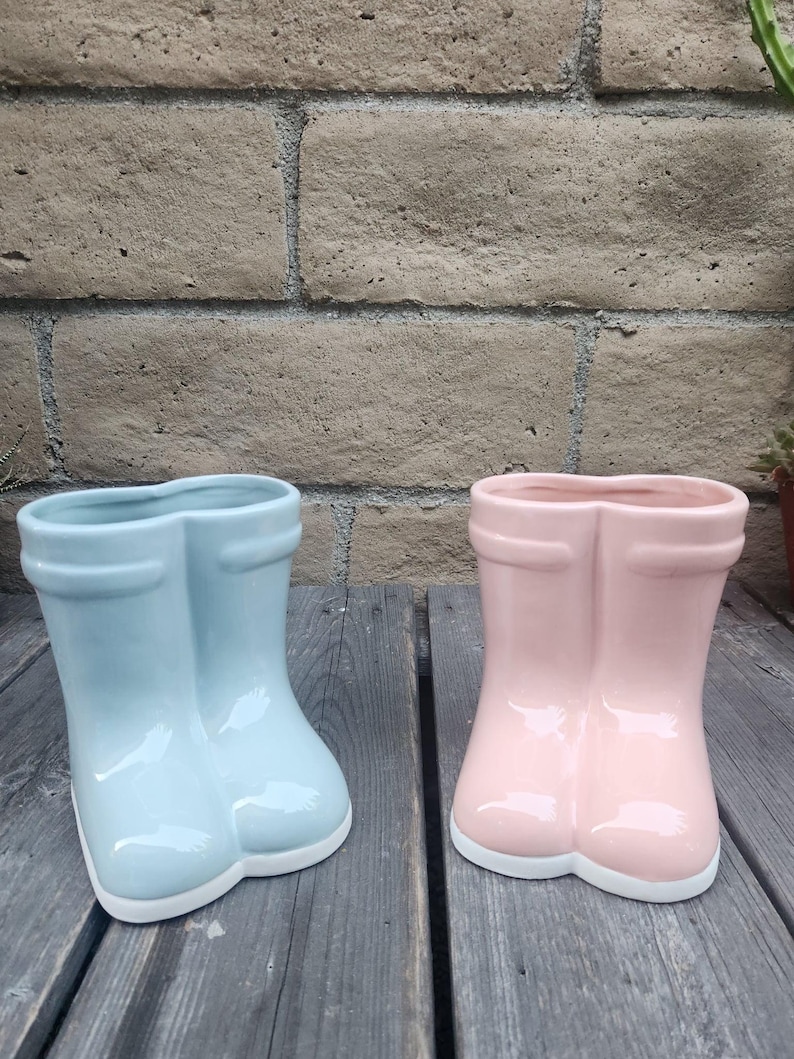 Small Rain Boot Vase Home Decoration, Cute Planter, Garden Pot CHOOSE ...