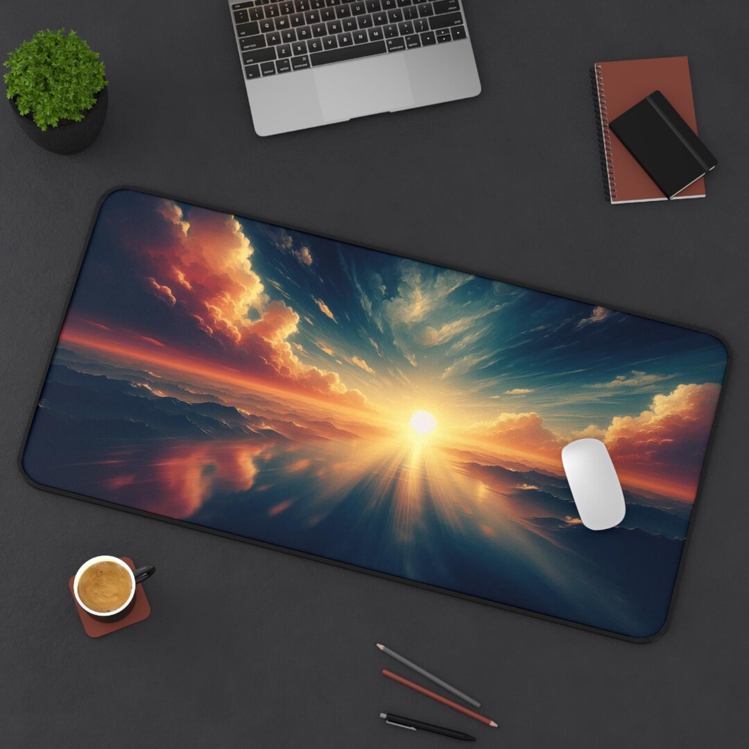 Desk Mat, Beautiful Sunrise Sky Clouds, Desk Pad, Office Mouse Pad ...