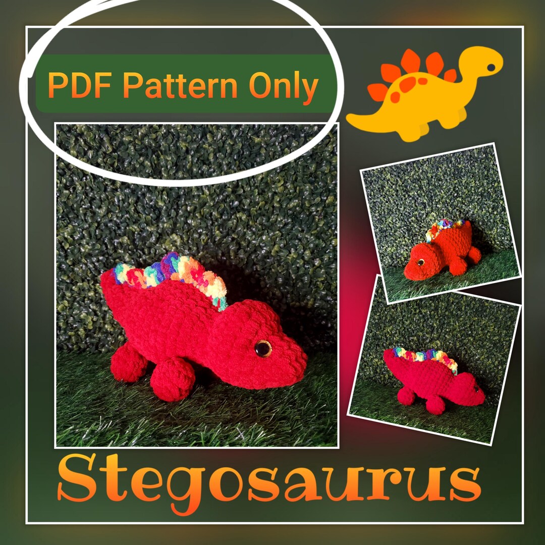 Stegosaurus Dino Pattern PDF Pattern ONLY - Etsy