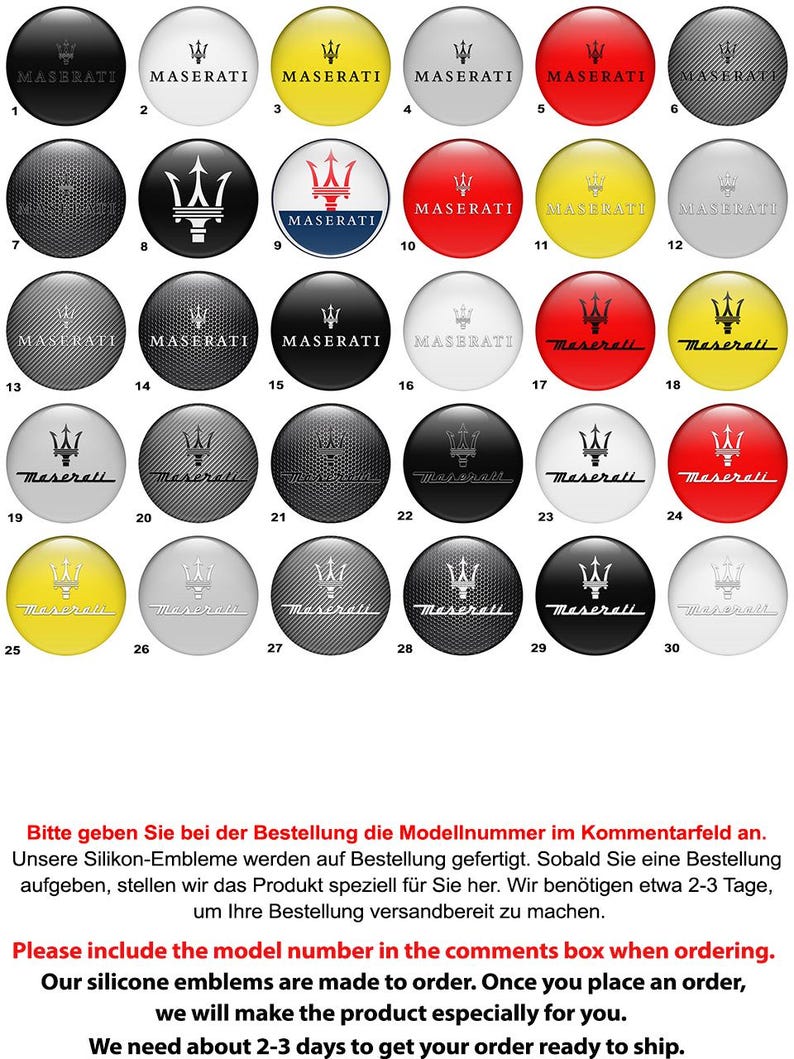 Maserati Wheel Stickers: 3D Domed Emblem Decals (set of 4) - Etsy