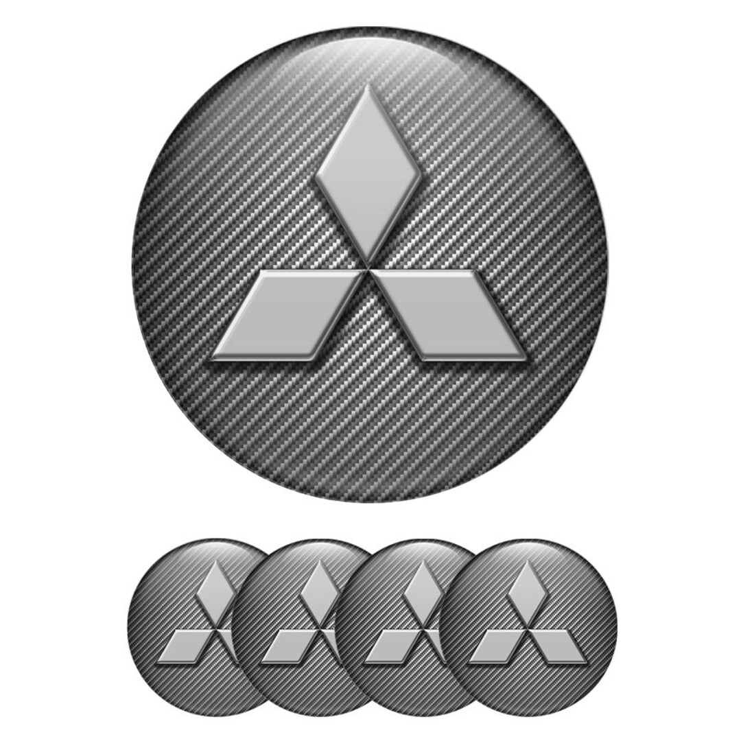Mitsubishi Wheel Badges Emblem Glossy Stickers Domed Epoxy Rim Decals ...