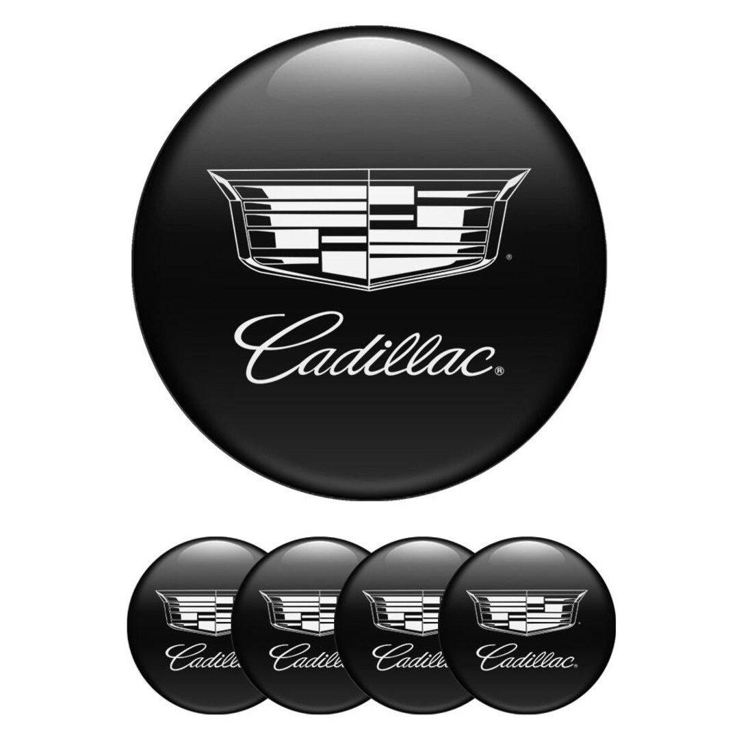 Cadillac X 4 Epoxy Gel Glossy Set Wheel Emblem Stickers Domed Rim ...