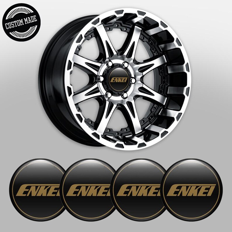 Enkei Caps Emblem Stickers Wheel Badges Hub Decals 4pcs Domed Rim ...