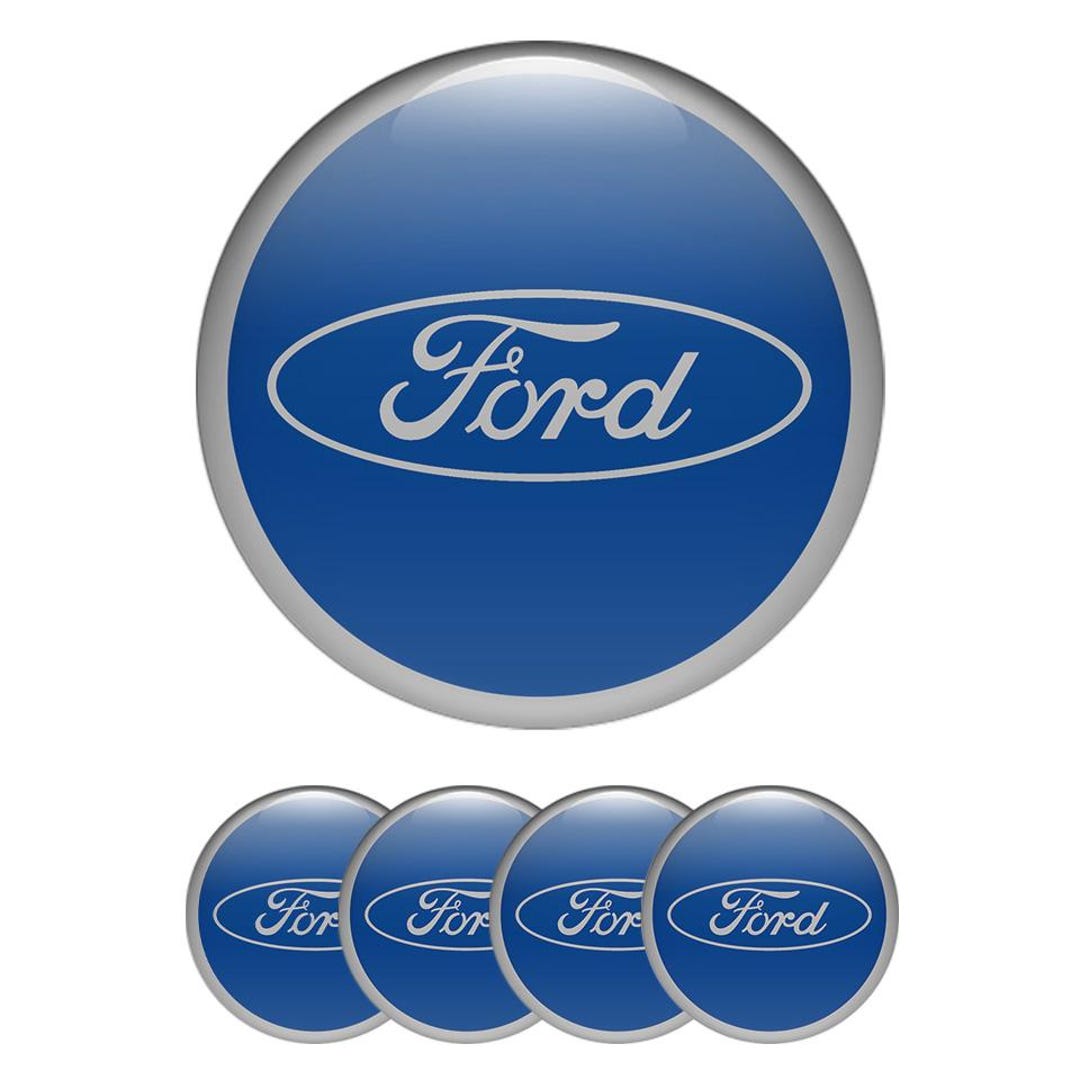 Ford Gel Glossy Wheel Emblem Stickers Domed Epoxy Rim Decals Hub Badges ...