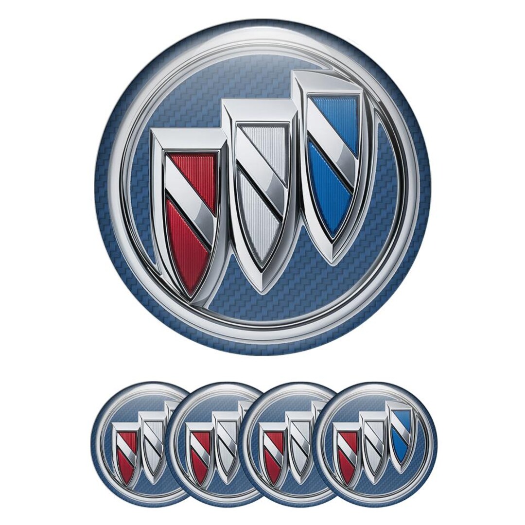 Buick 4 X Gel Glossy Wheel Emblem Stickers Domed Epoxy Rim Decals Hub ...
