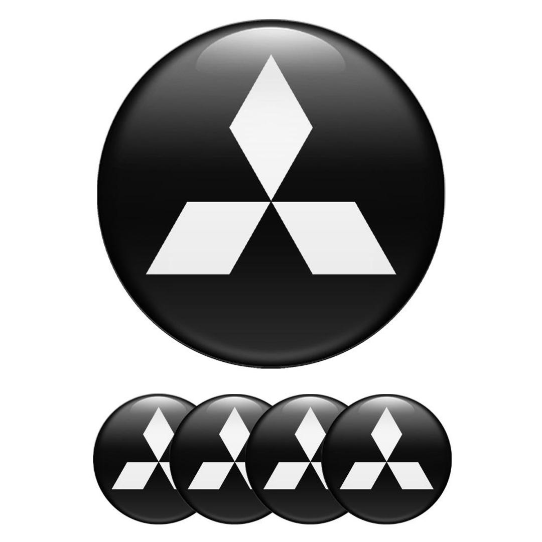 Mitsubishi Emblem Glossy Wheel Emblem Stickers Domed Epoxy Rim Decals ...