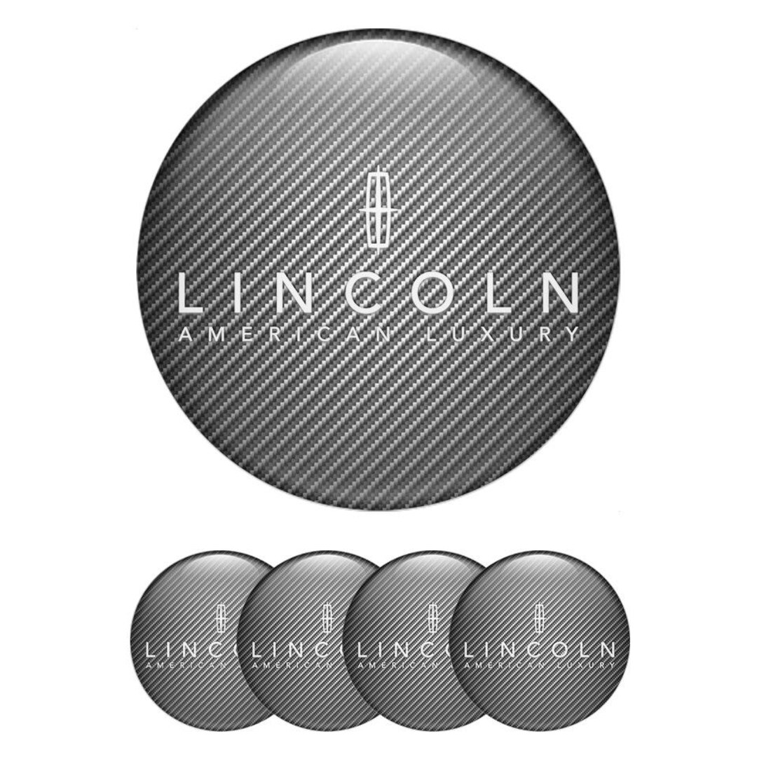 Lincoln 4x Glossy Gel Wheel Emblem Logo Stickers – 3D Domed Rim Hub Cap ...