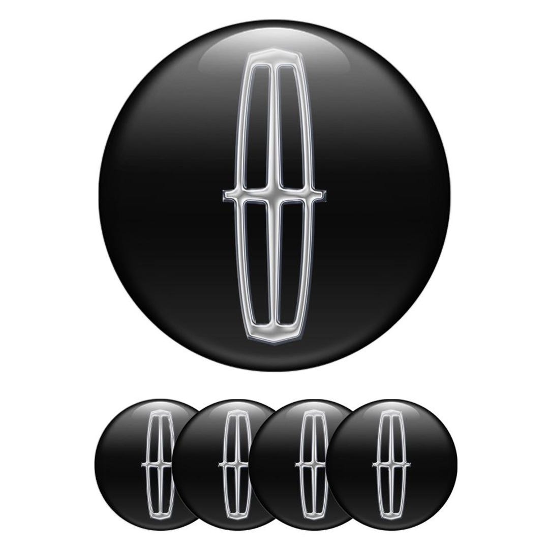 Lincoln 4x Car Emblem Stickers Domed Glossy Epoxy Rim Decals Hub Badges ...