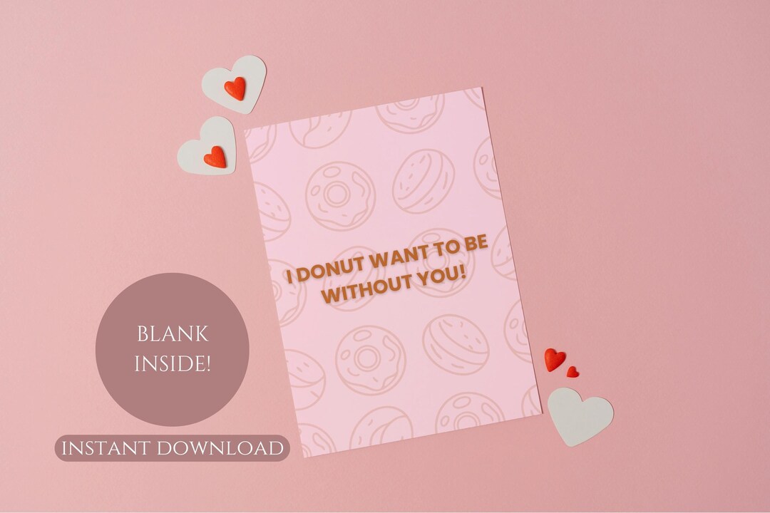 Printable Blank Anniversary Card, Donut Anniversary Card, 10x7 PDF ...