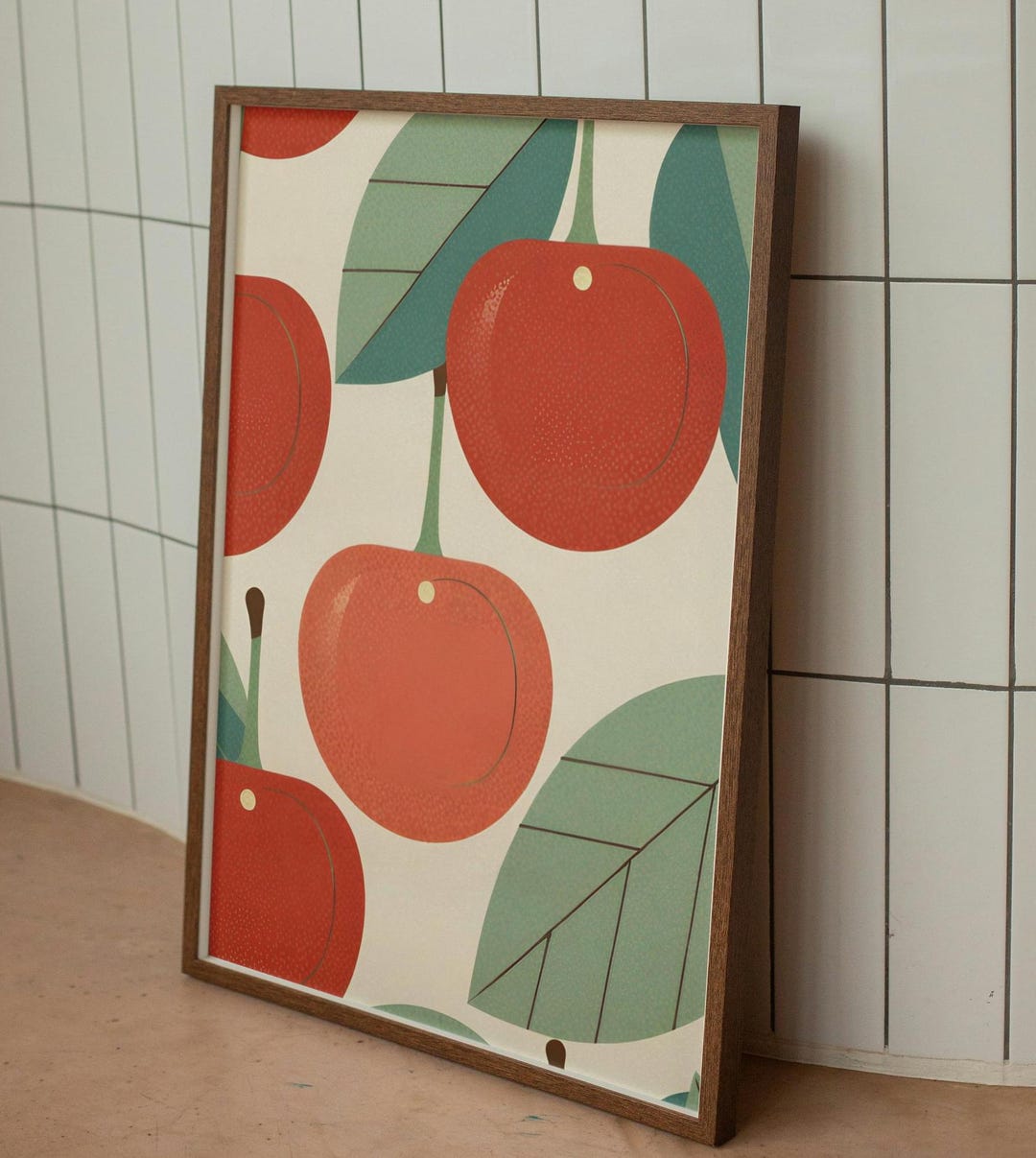 Cherry Wall Art Print, Cherry Instant Download Art, Printable Cherry ...