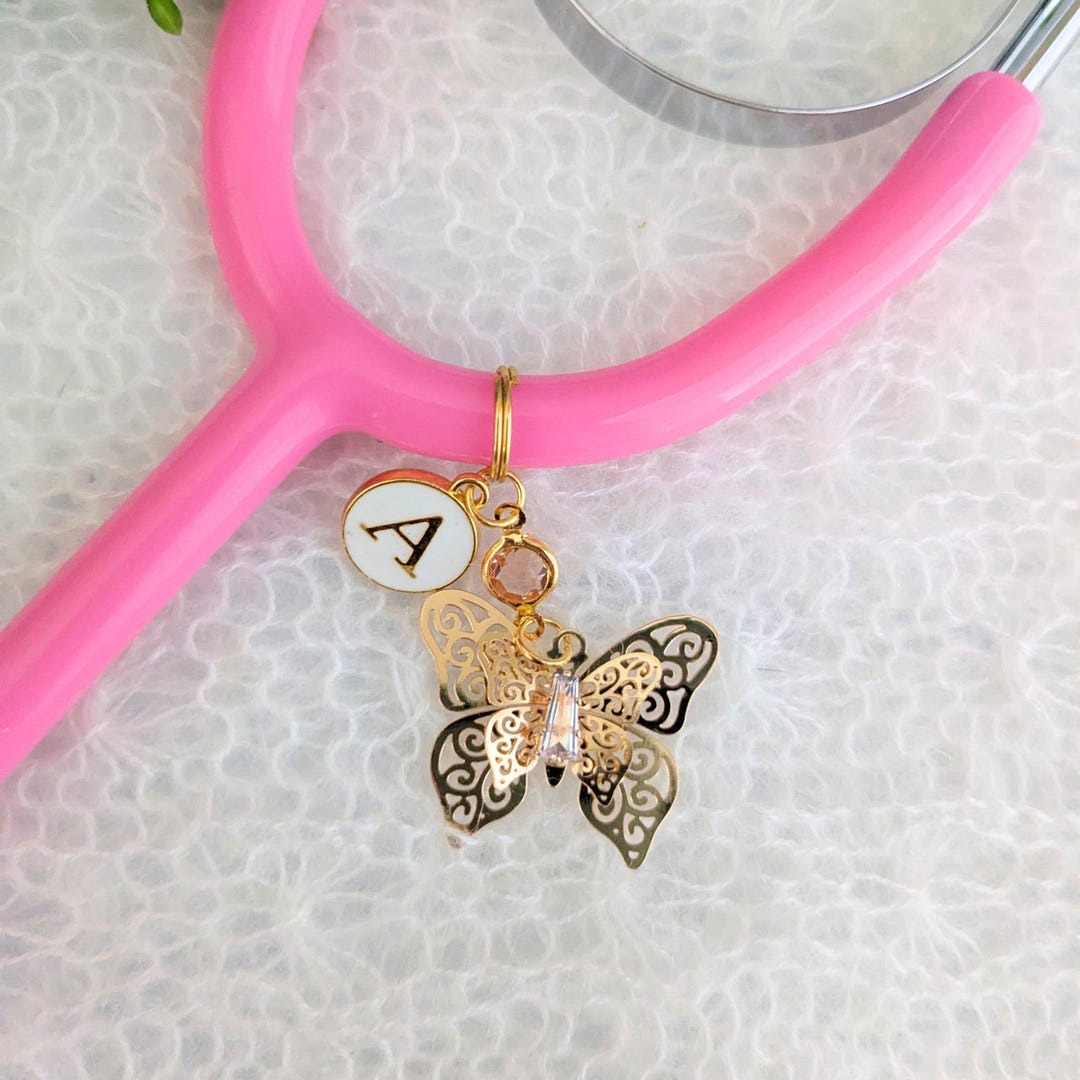 Stethoscope Charm Golden Butterfly Nursing Student Gift for Medical ...