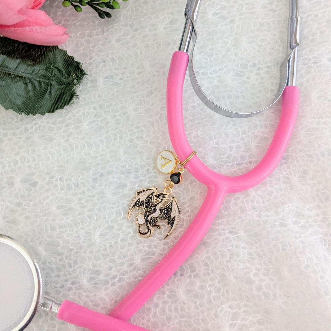 Stethoscope Charm Black Dragon Fantasy Nursing Student Graduation Gift ...