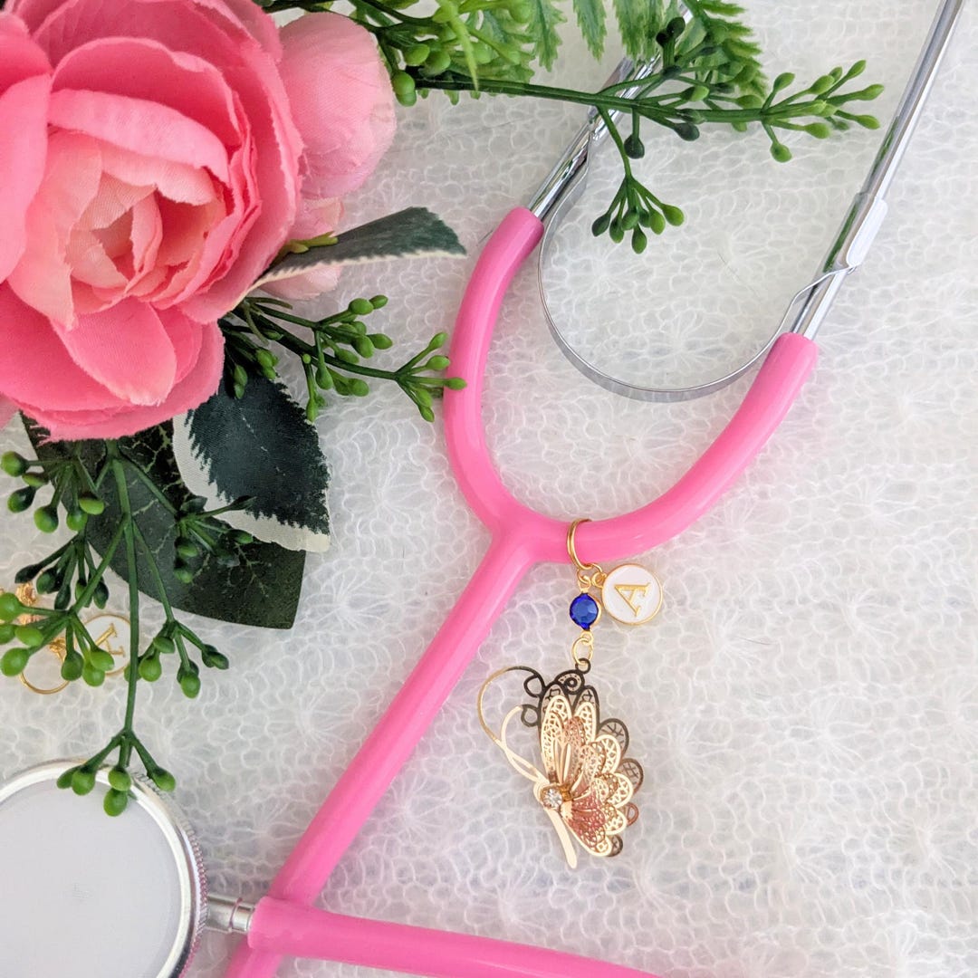 Stethoscope Charm Golden Butterfly Nursing Student Gift for Medical ...