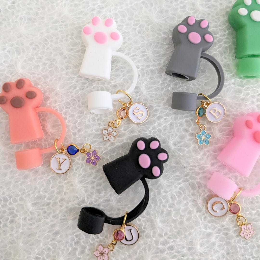 Stanley Straw Topper Cat Paw Animal Lover Gift Water Bottle Straw Cover ...