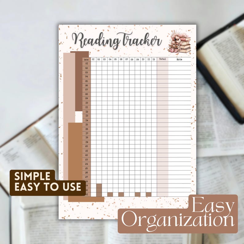 Reading Habit Tracker for Overwhelmed Readers Reading Era, Simple Cute ...
