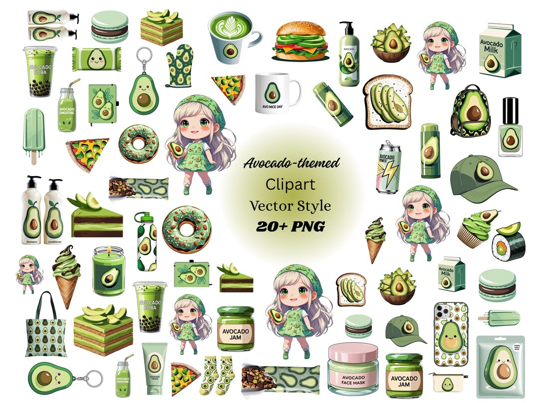 Fruit Clipart Avocado, Avocado Clipart PNG, Avocados Clip Art, Kawaii ...