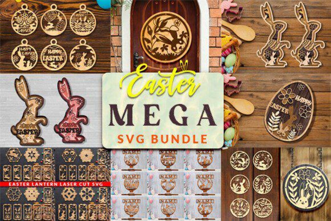 Mega Easter Laser Cut SVG Bundle 3D Layered Easter Designs for Cricut ...