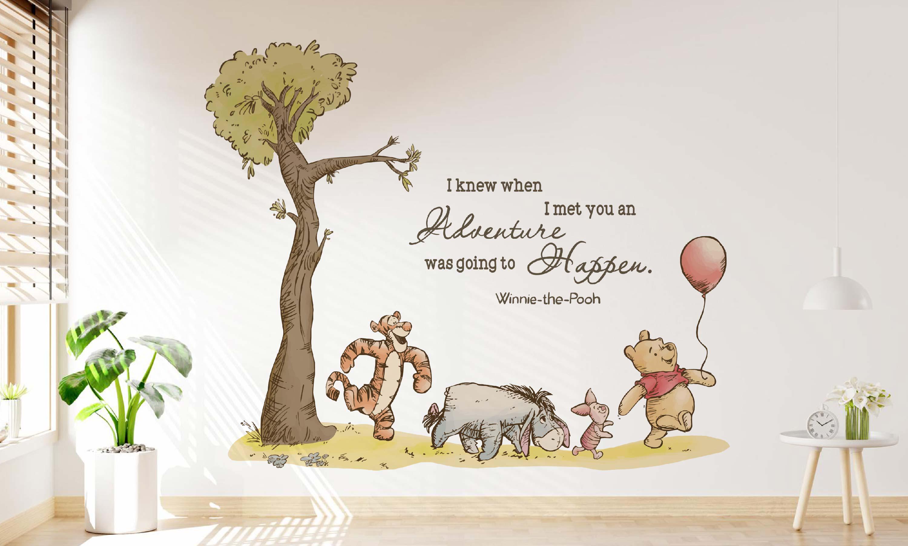 Winnie the Pooh Wall Decal Tigger Wall Sticker Eeyore Wall Mural Piglet ...