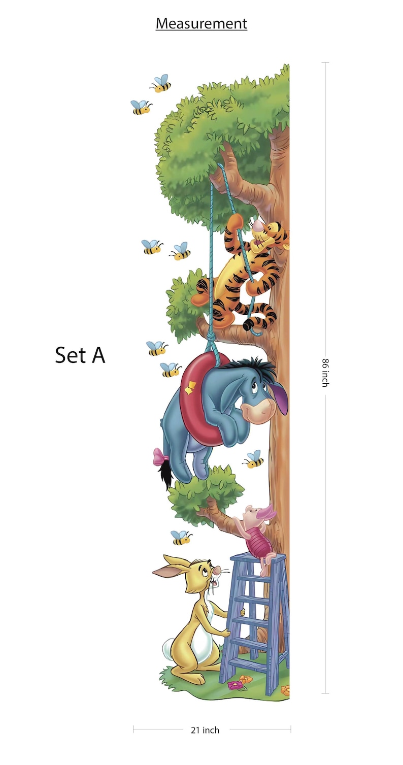 Door Frame Winnie the Pooh Wall Decal Eeyore Wall Sticker Tigger Wall ...