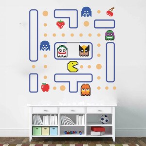 Pac-man Wall Decal Avengers Wall Sticker Maze Game Wall Art Arcades ...