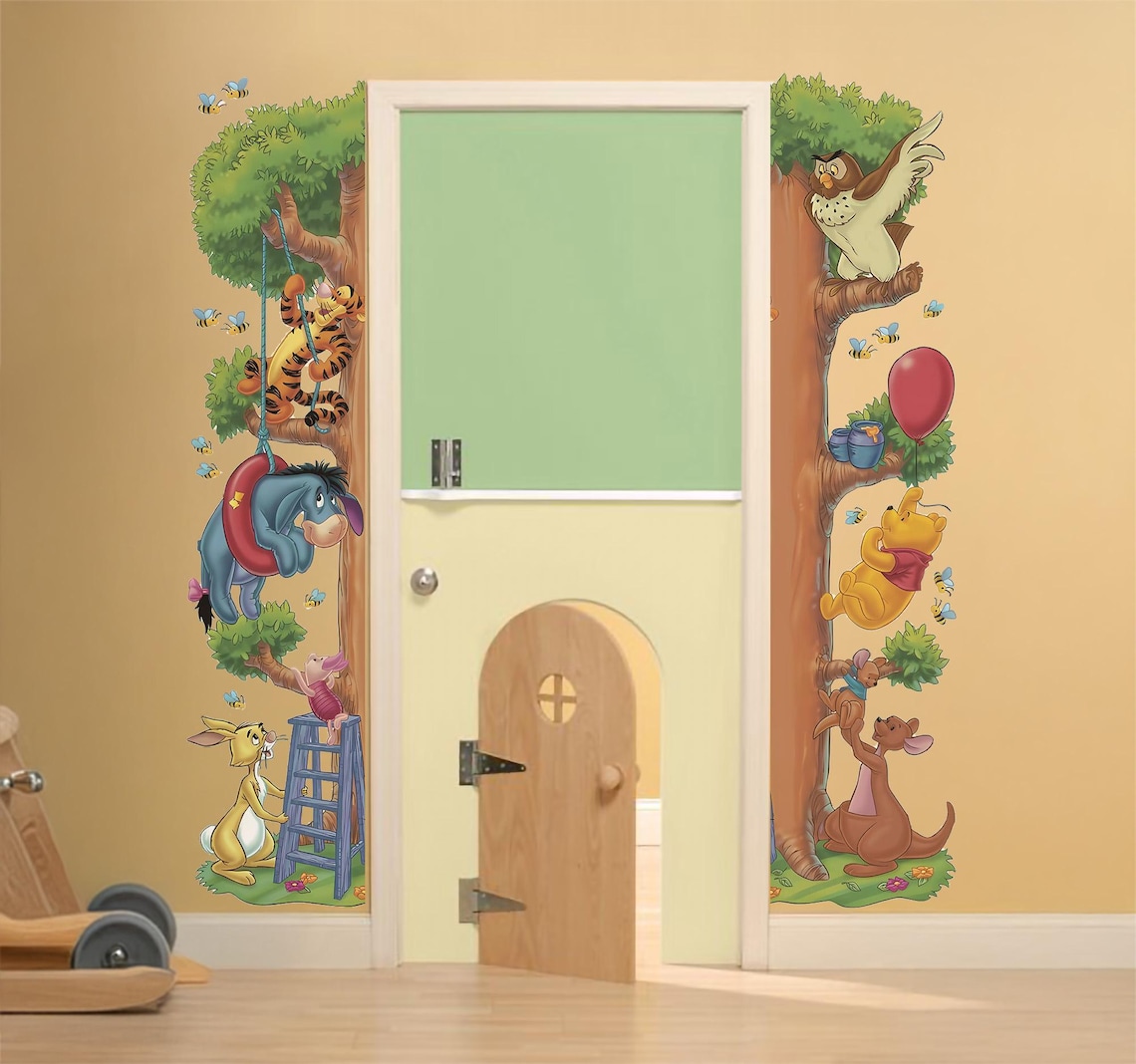 Door Frame Winnie the Pooh Wall Decal Eeyore Wall Sticker Tigger Wall ...