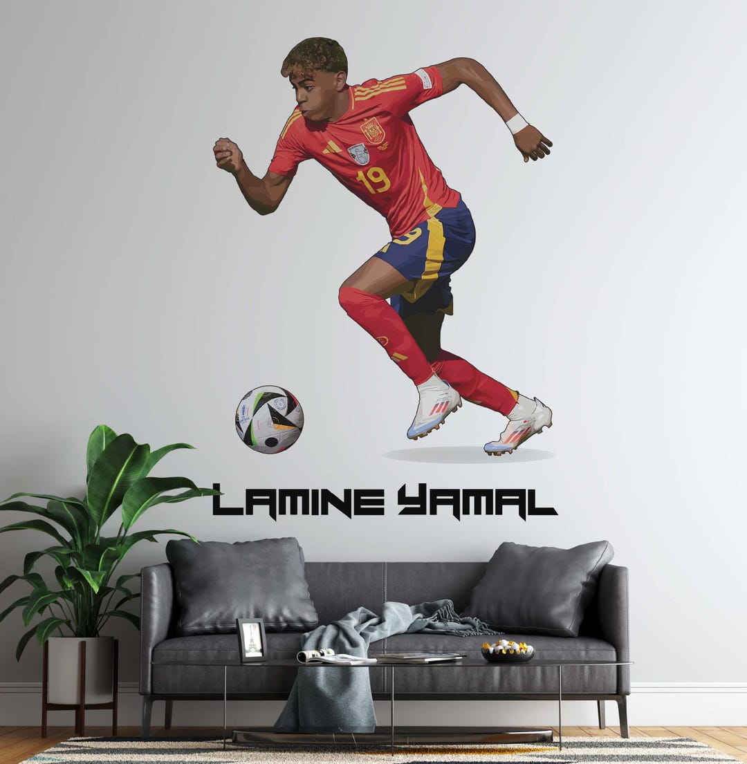 Removable Lamine Wall Decal Yamel Wall Sticker Soccer Player Boys Room ...