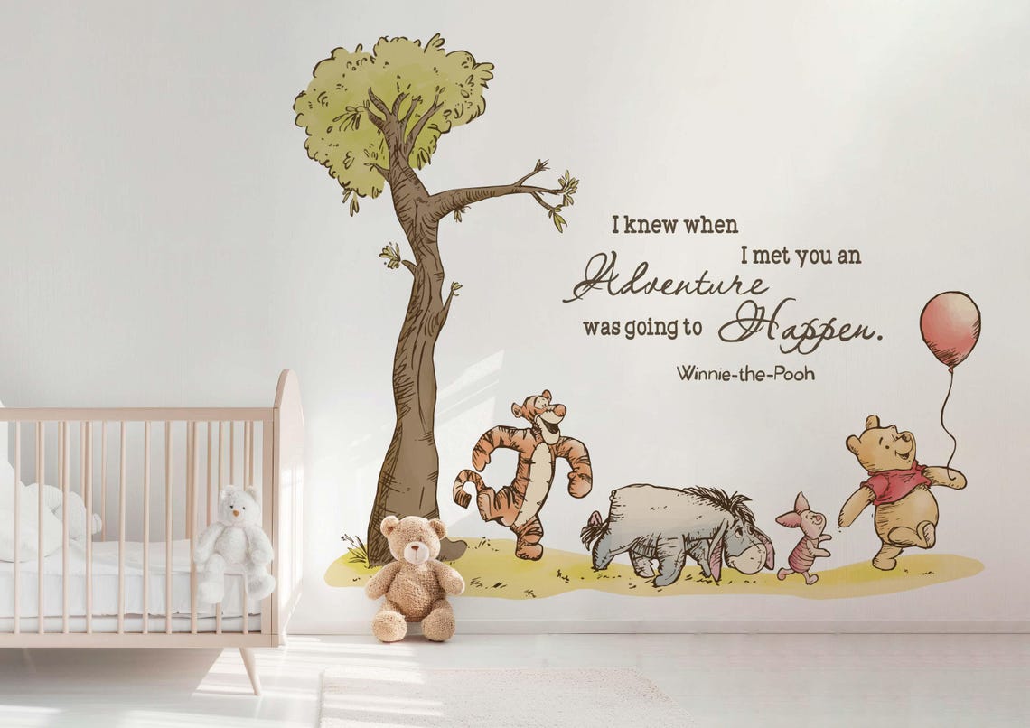 Winnie the Pooh Wall Decal Tigger Wall Sticker Eeyore Wall Mural Piglet ...