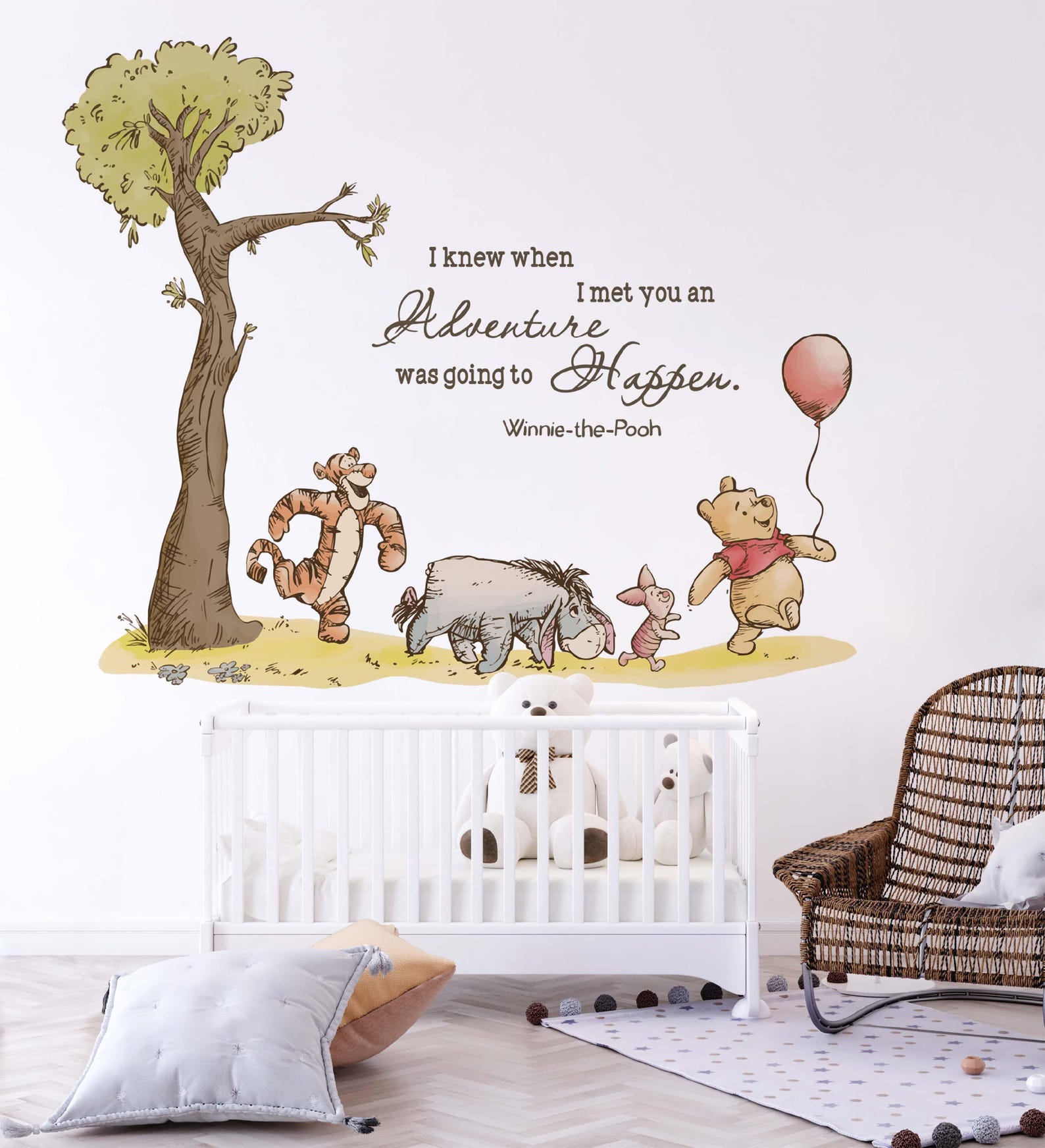 Winnie the Pooh Wall Decal Tigger Wall Sticker Eeyore Wall Mural Piglet ...