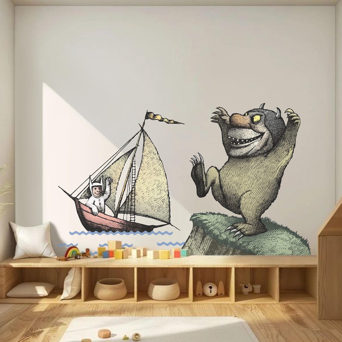 Where the Wild Things Are Wall Decal Max on Boat Wall Sticker Monster ...