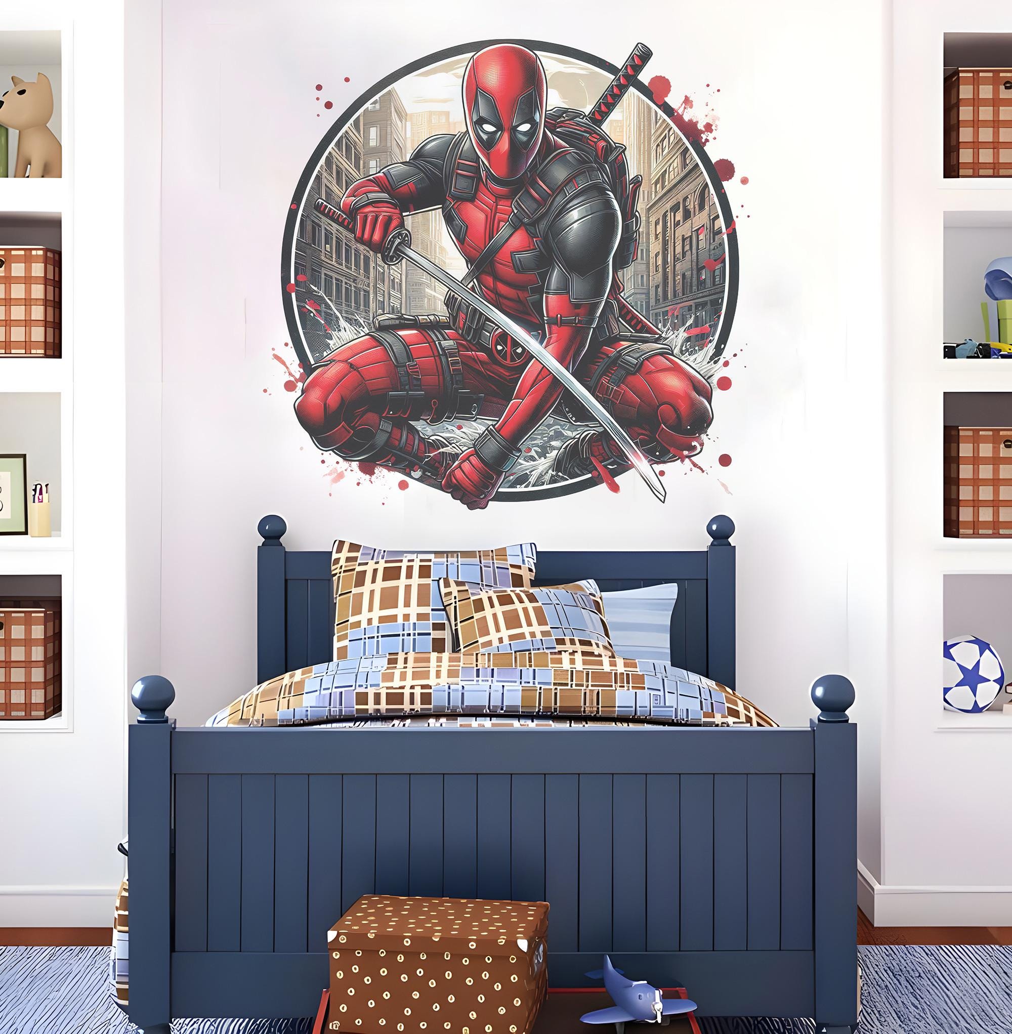 Deadpool Wall Decal Wolverine Wall Sticker Superheroes Wall Art Wall ...
