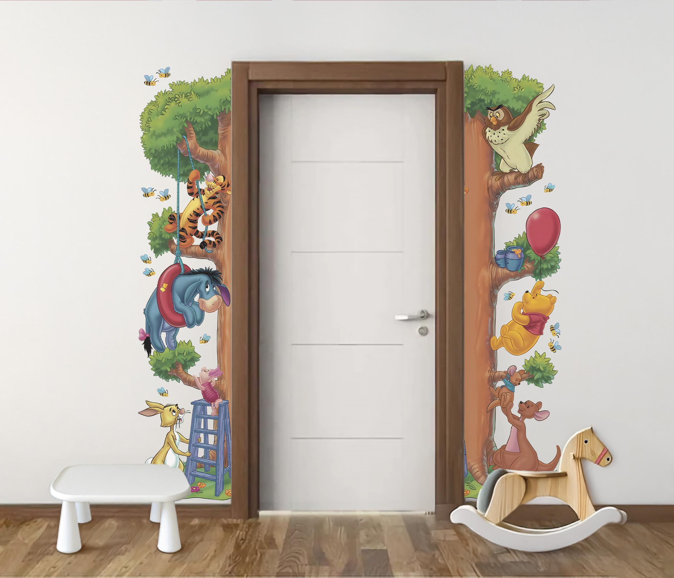 Door Frame Winnie the Pooh Wall Decal Eeyore Wall Sticker Tigger Wall ...