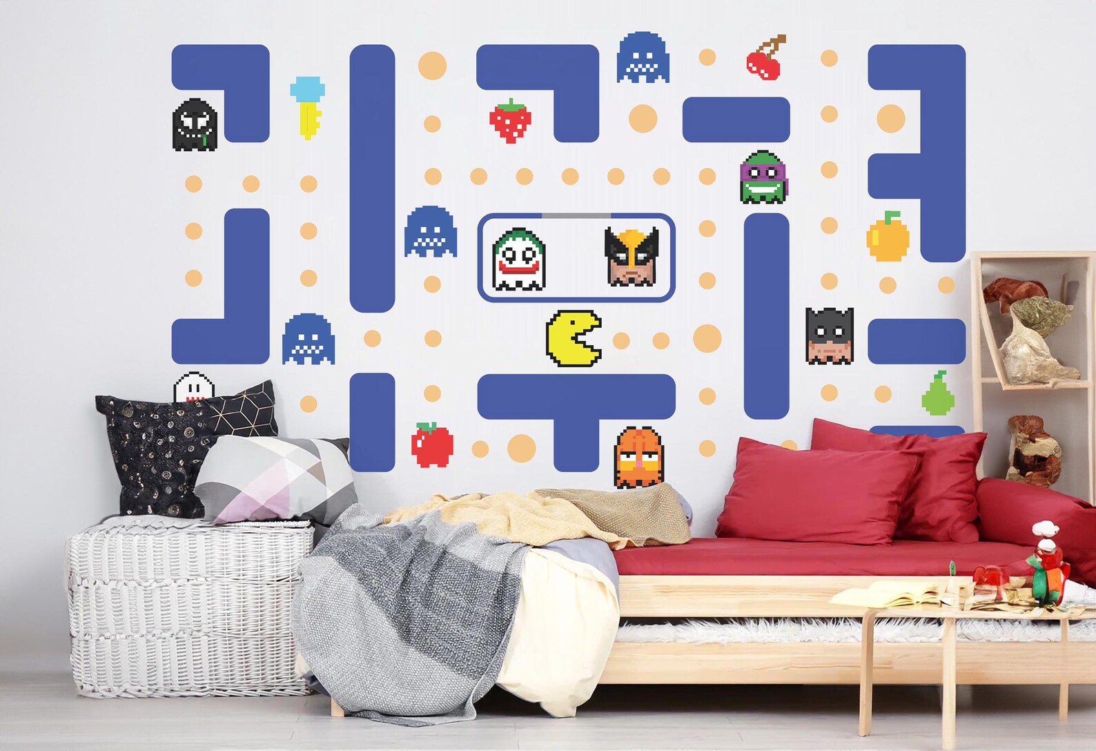 Pac-man Wall Decal Avengers Wall Sticker Maze Game Wall Art Arcades ...