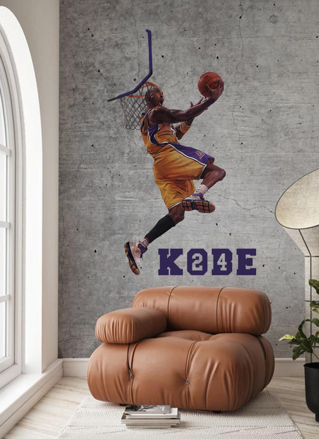 Kobe Wall Decal Basketball Player Wall Sticker Goat Wall Mural NBA ...