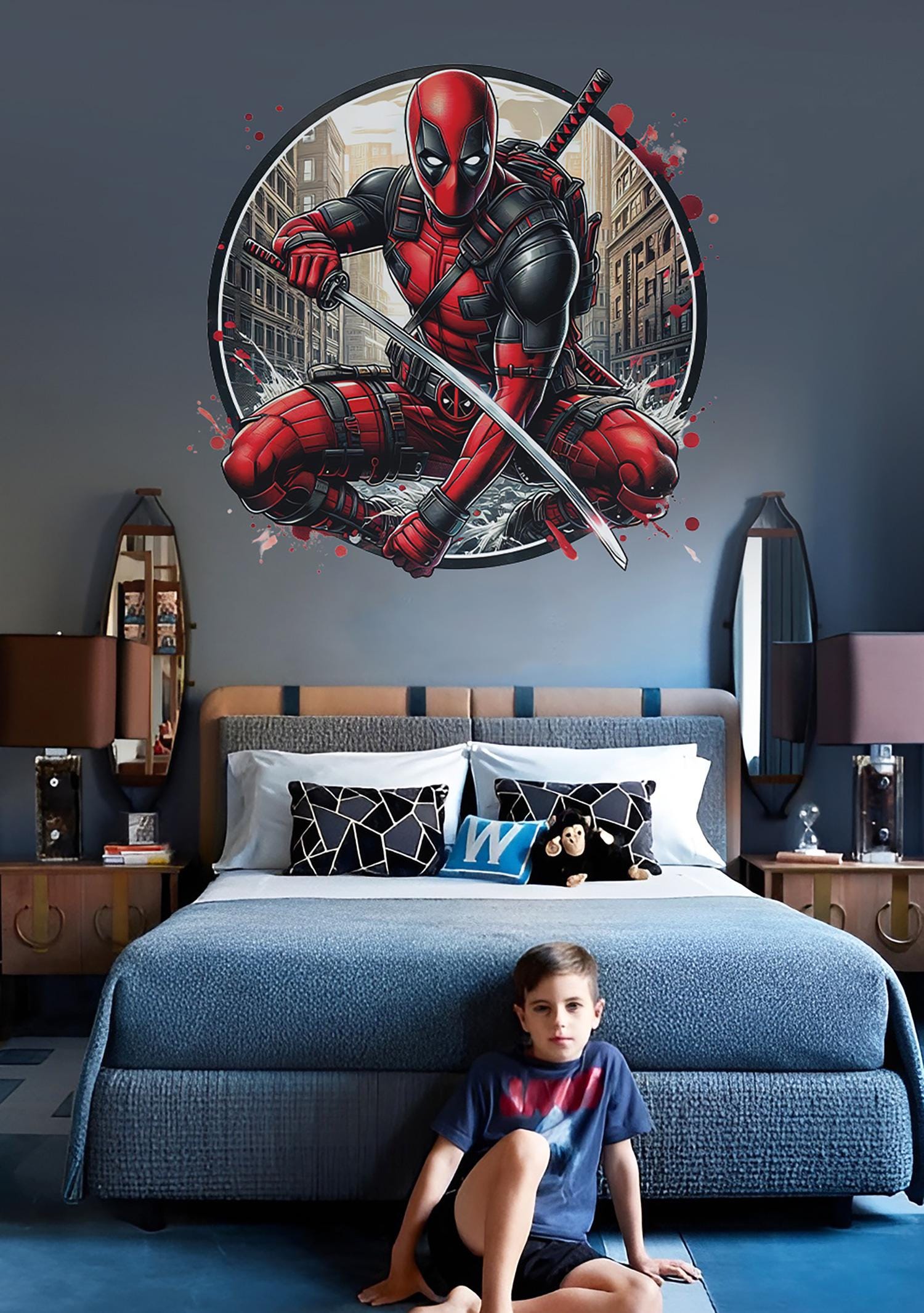 Deadpool Wall Decal Wolverine Wall Sticker Superheroes Wall Art Wall ...
