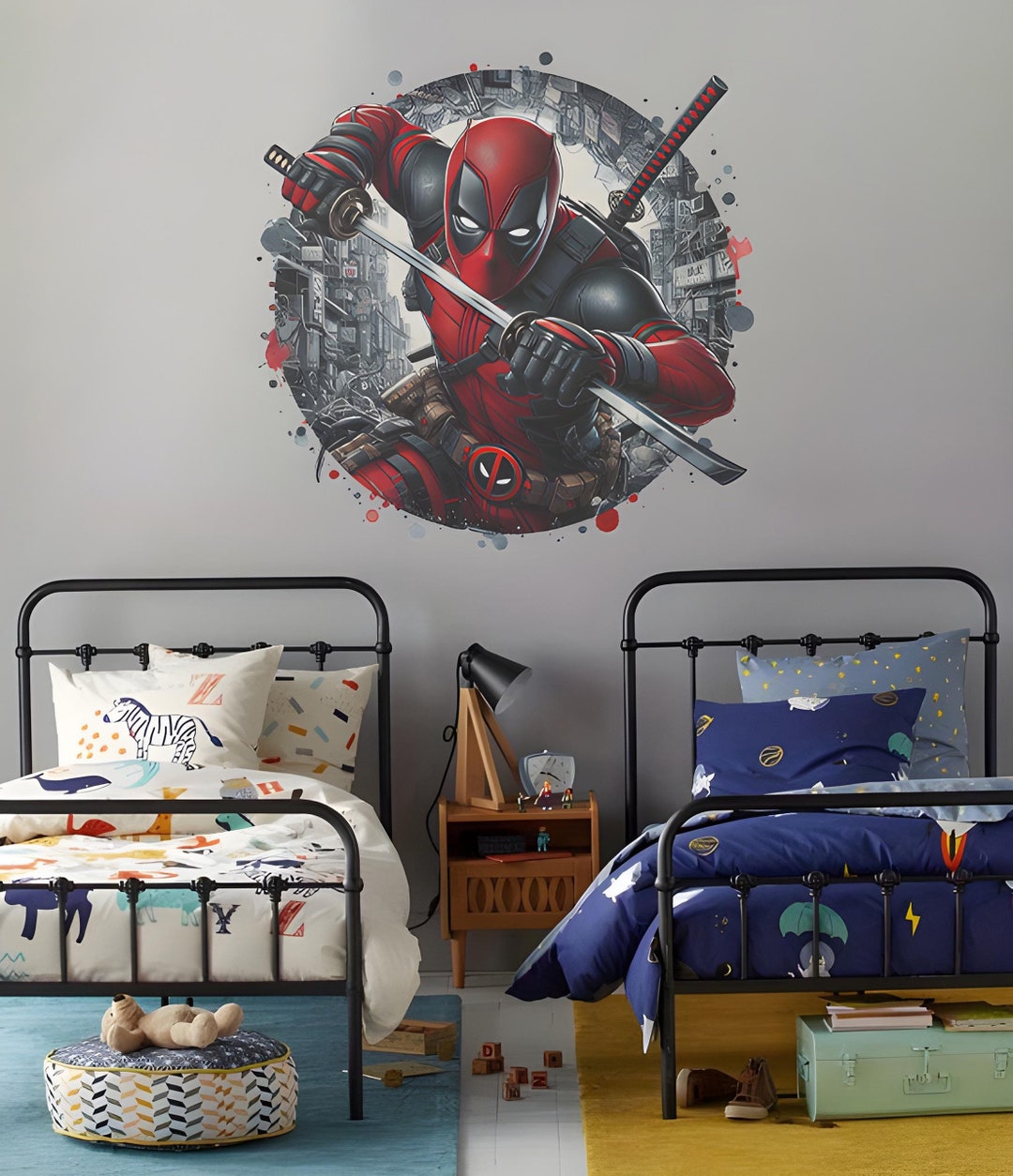 Superheroes Wall Decal Dead Pool Wall Art Deadpool Wall Sticker ...