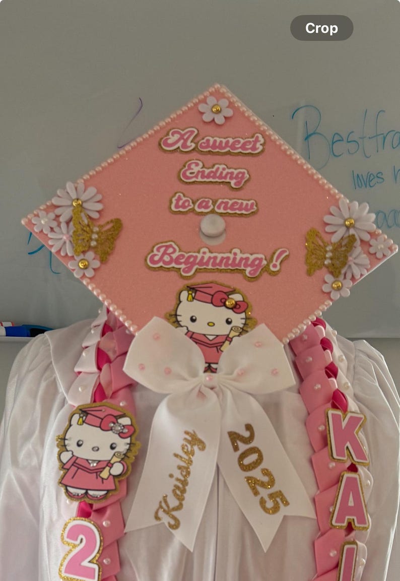 Hello Kitty Kindergarten and Adult Graduation Cap With Custom Name - Etsy