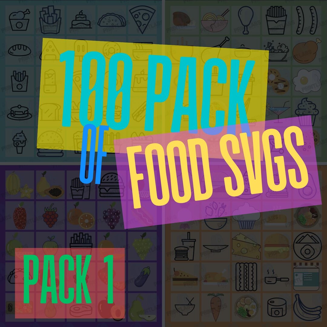 Pack 1 - 100 Food Svgs and Icon for Cricut or Silhouette - Etsy
