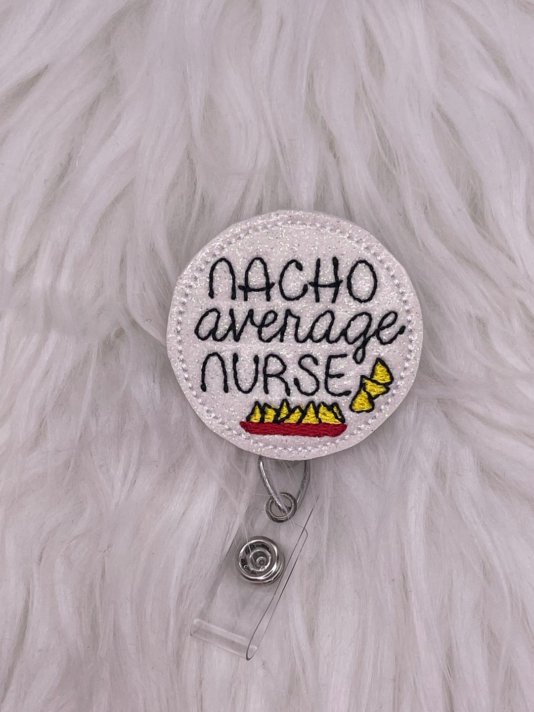 Nacho Average Nurse Embroidered Badge Reel: RN ID Holder - Etsy