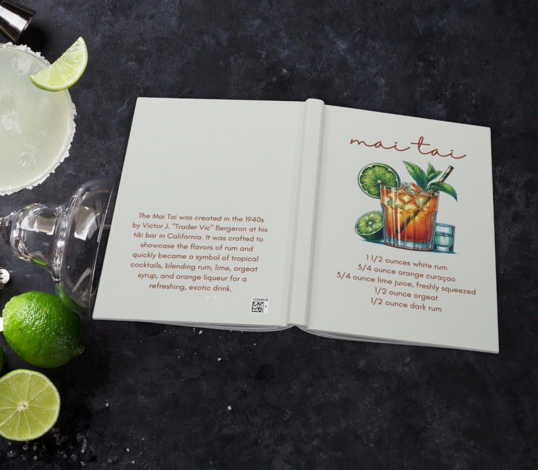 Mai Tai Cocktail Journal With Recipe, Recipe Notebook for Mixology Enthusiasts, Cocktail Recipe ...